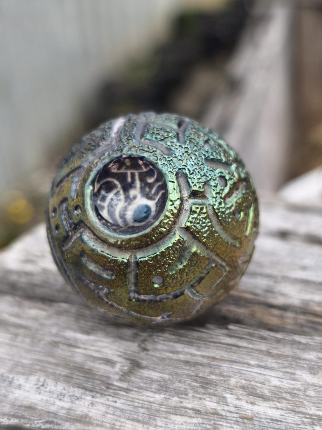 Mappa Mundi #6 Sphere CARVED Handmade Borosilicate Glass Marble.dr ...