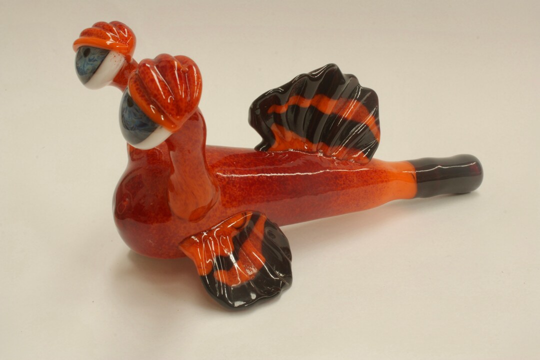 Mudskipper Pipe Bright Orange Glass Dr Sawfish Functional Art - Etsy