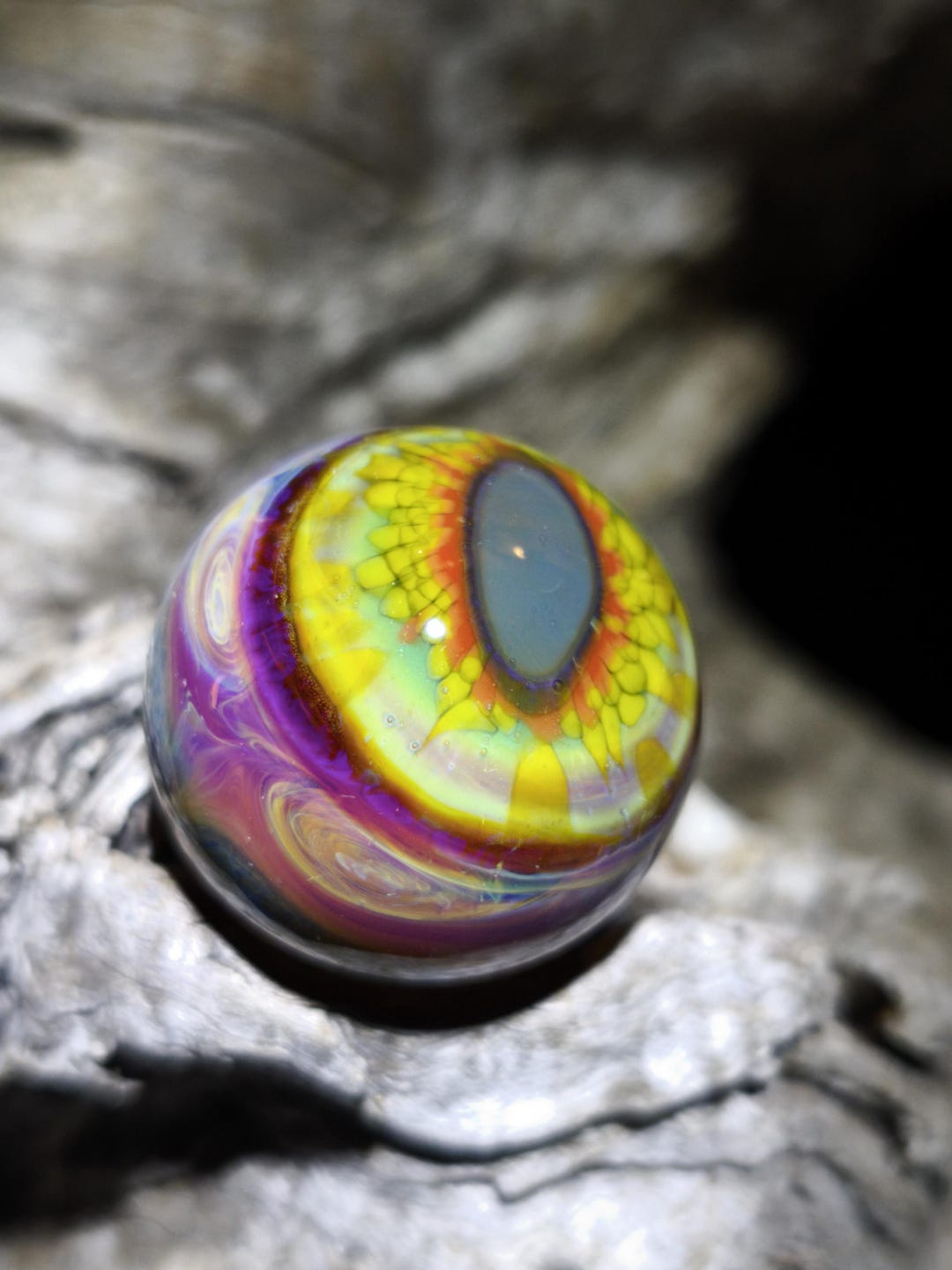 The Blind Dragon's Eye of Darkness Handmade Borosilicate Glass Marble ...