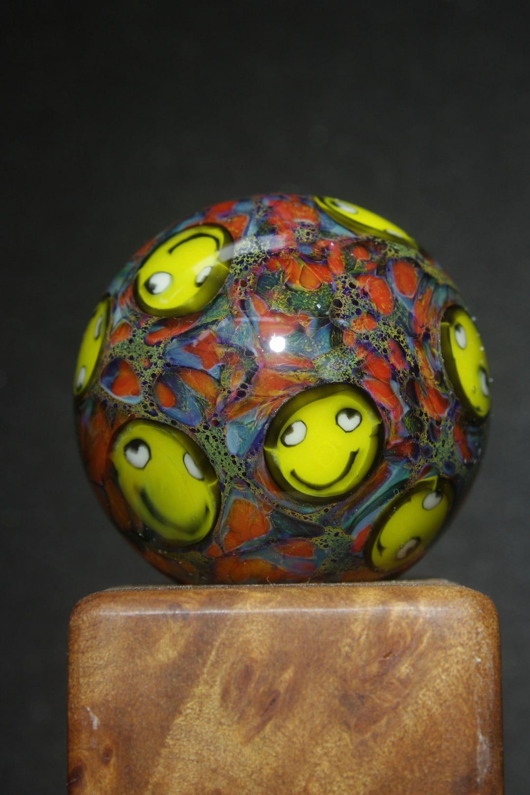 Smiley Face Handmade Borosilicate Glass Marble.dr Sawfish 2023. - Etsy