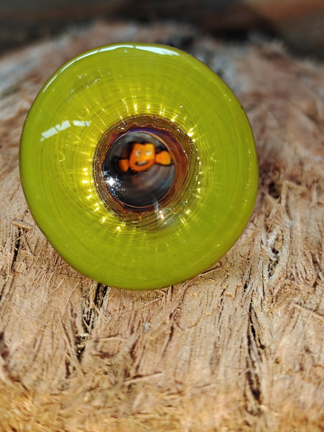 Optical Mushroom Swimming Clownfish Gold Fumed Handmade Borosilicate ...