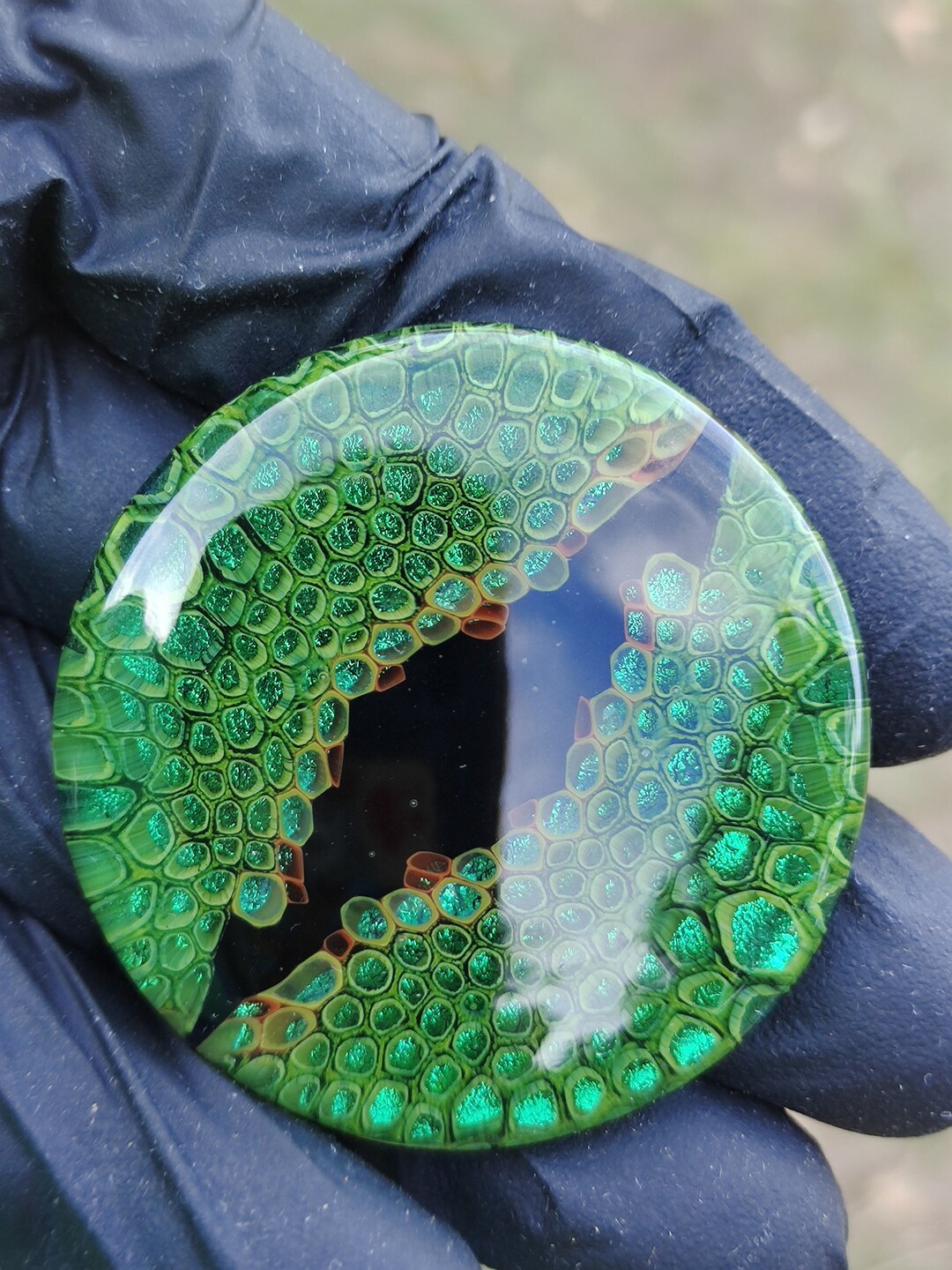 Fused Dichroic Handmade Bullseye Glass Dragon Eye. Dr Sawfish 2024 - Etsy