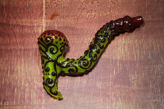 Super Fancy Glass Sherlock Pipe.lemon Drop Yellow.dr Sawfish - Etsy