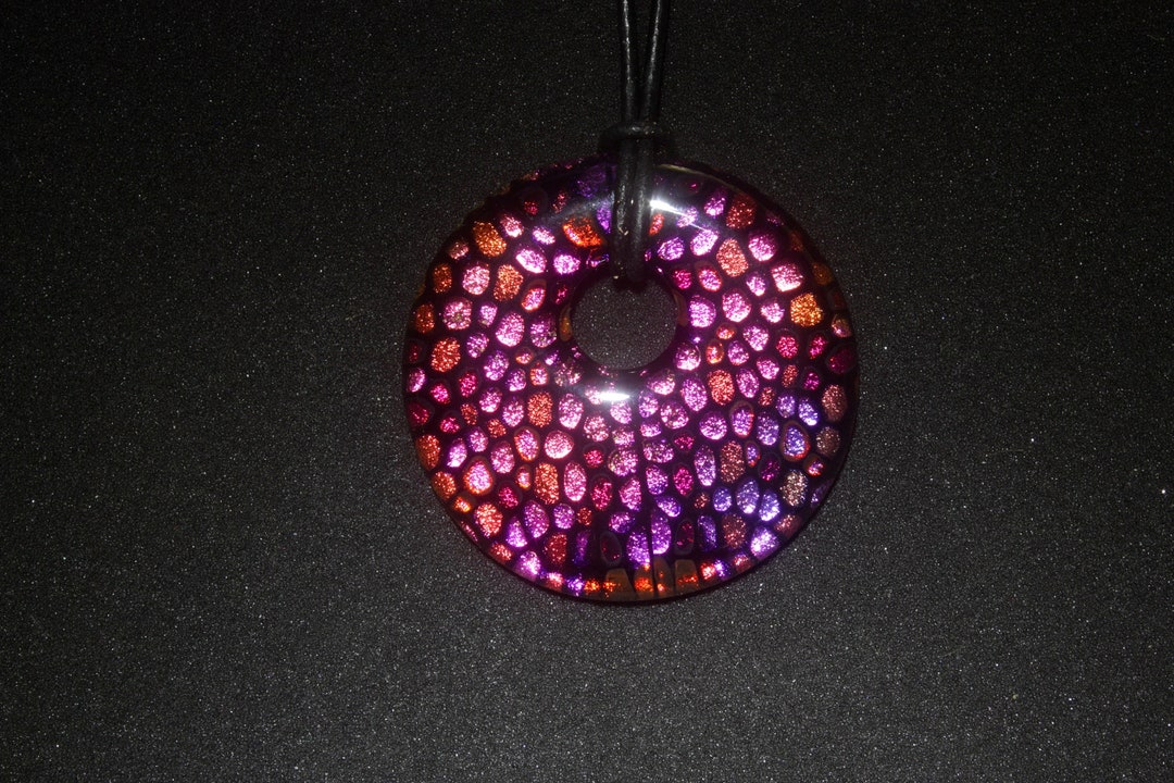 Fused Dichroic Hot Pink Glass Pendant.handmade One of a Kind Art ...