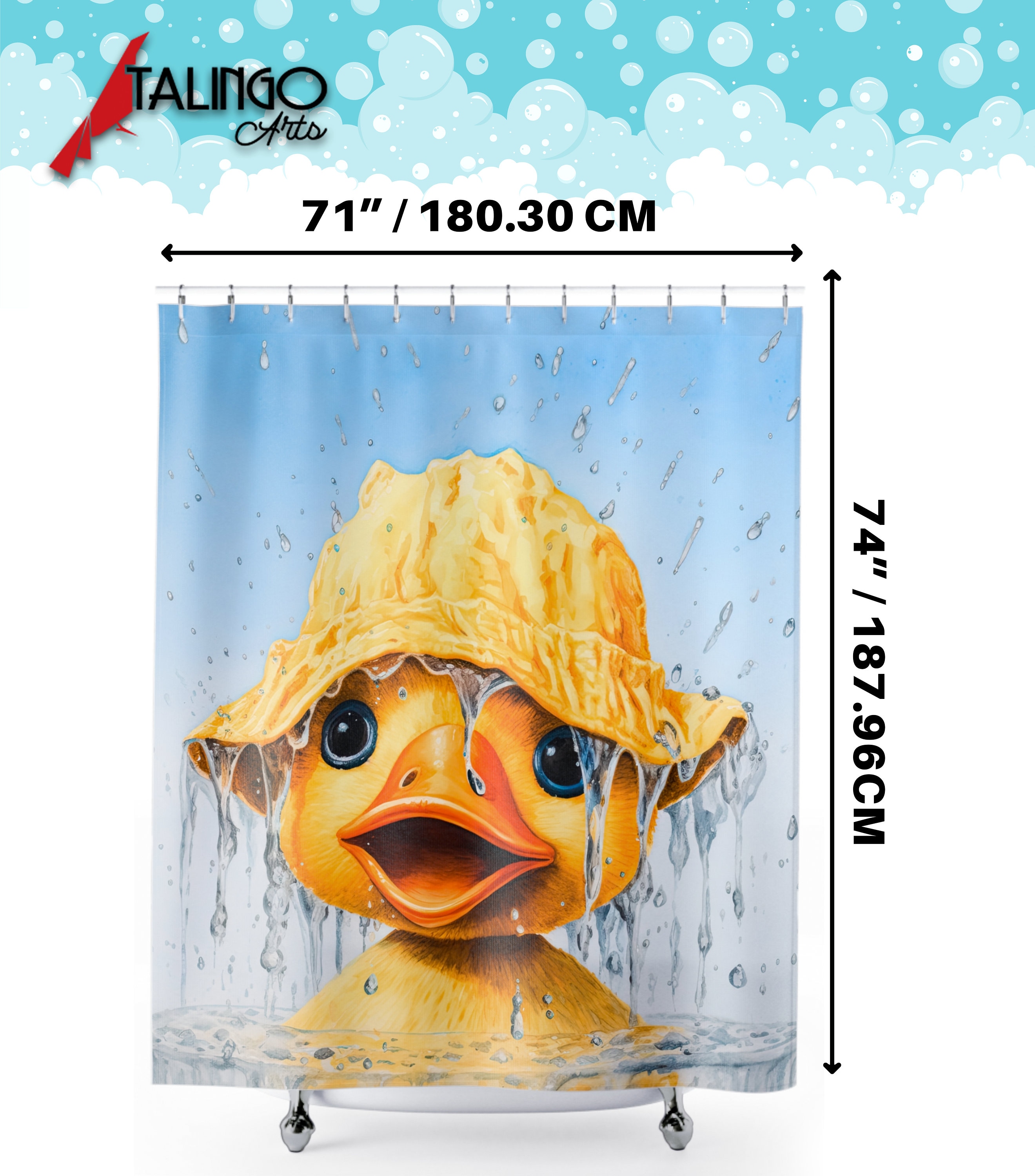 Rubber Duck Shower Curtains Duck Fantasy Whimsical Funny Bath Decor ...