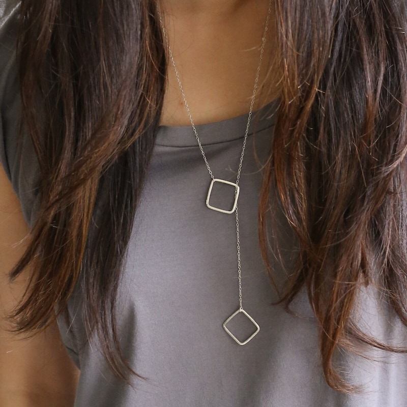 Long Silver Necklace - Etsy