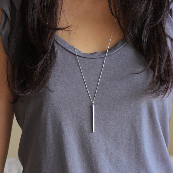Long Silver Necklace - Etsy