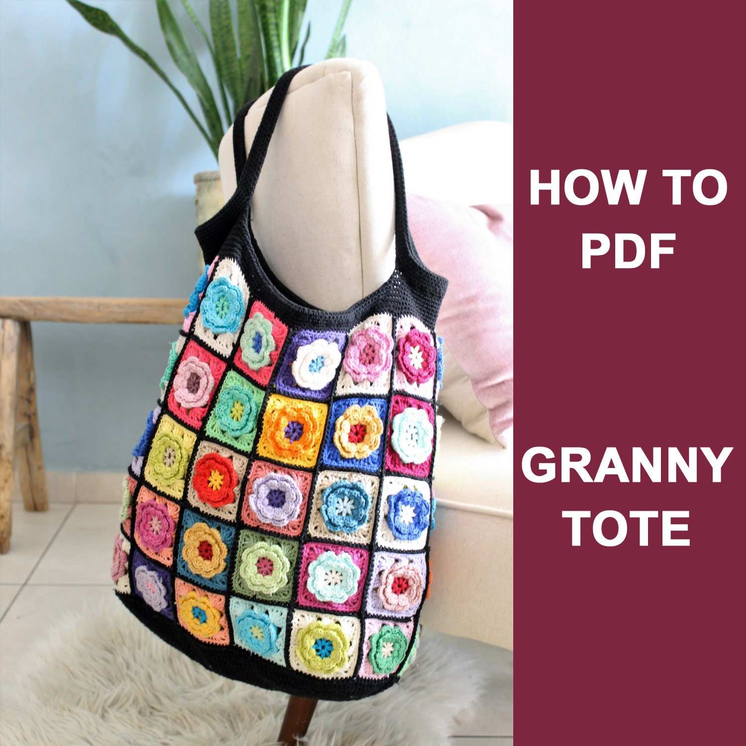 DIY Crochet Bag Pdf, Step by Step Crochet Pattern, Crochet Bag PDF ...