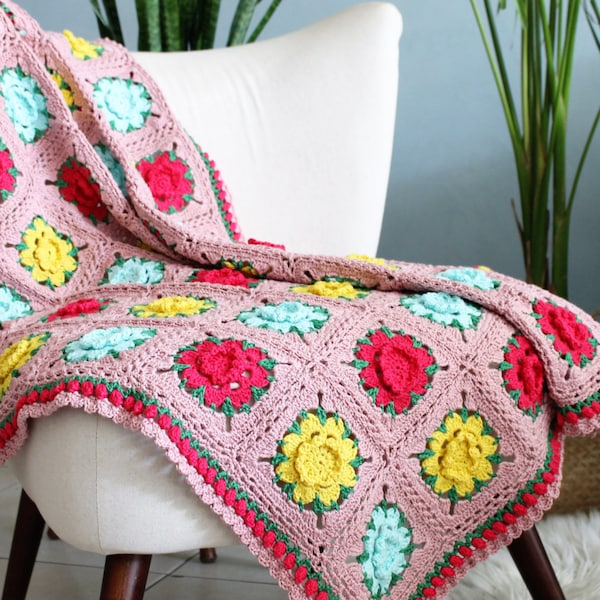 Crochet Flower Blanket - Etsy