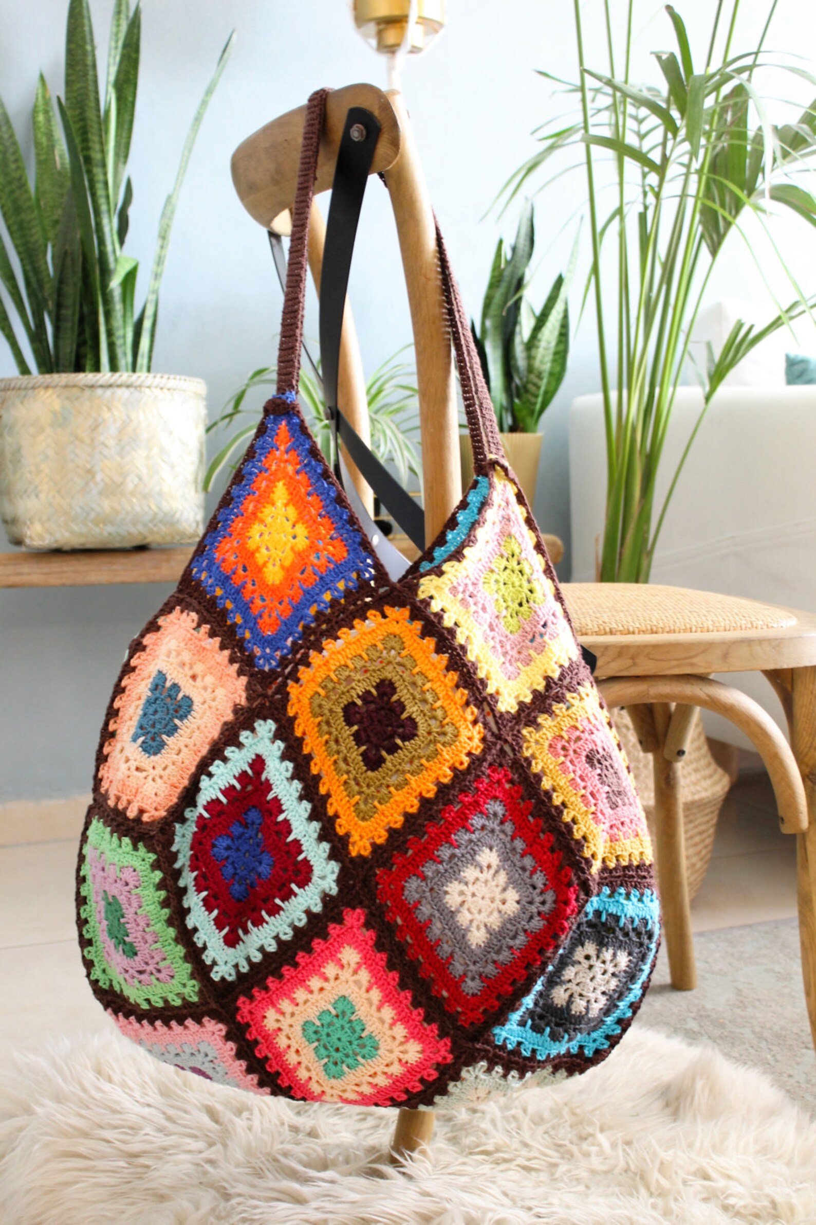 Crochet Handbag, Crochet Handmade Bag, Vintage Crochet Bag, Hippie Bag ...