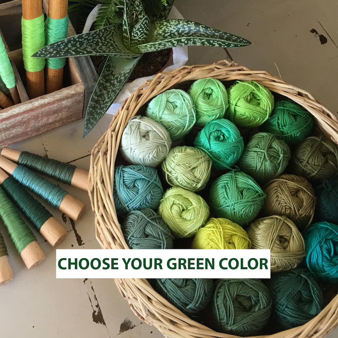 10 Mix Green Yarn, Green Cotton Yarn Crochet, Green Knit Yarn, Green ...