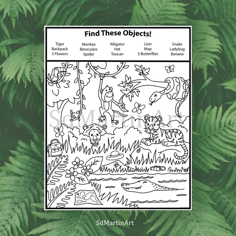Seek and Find-printable Coloring Activity Page for Kids, Teens and ...