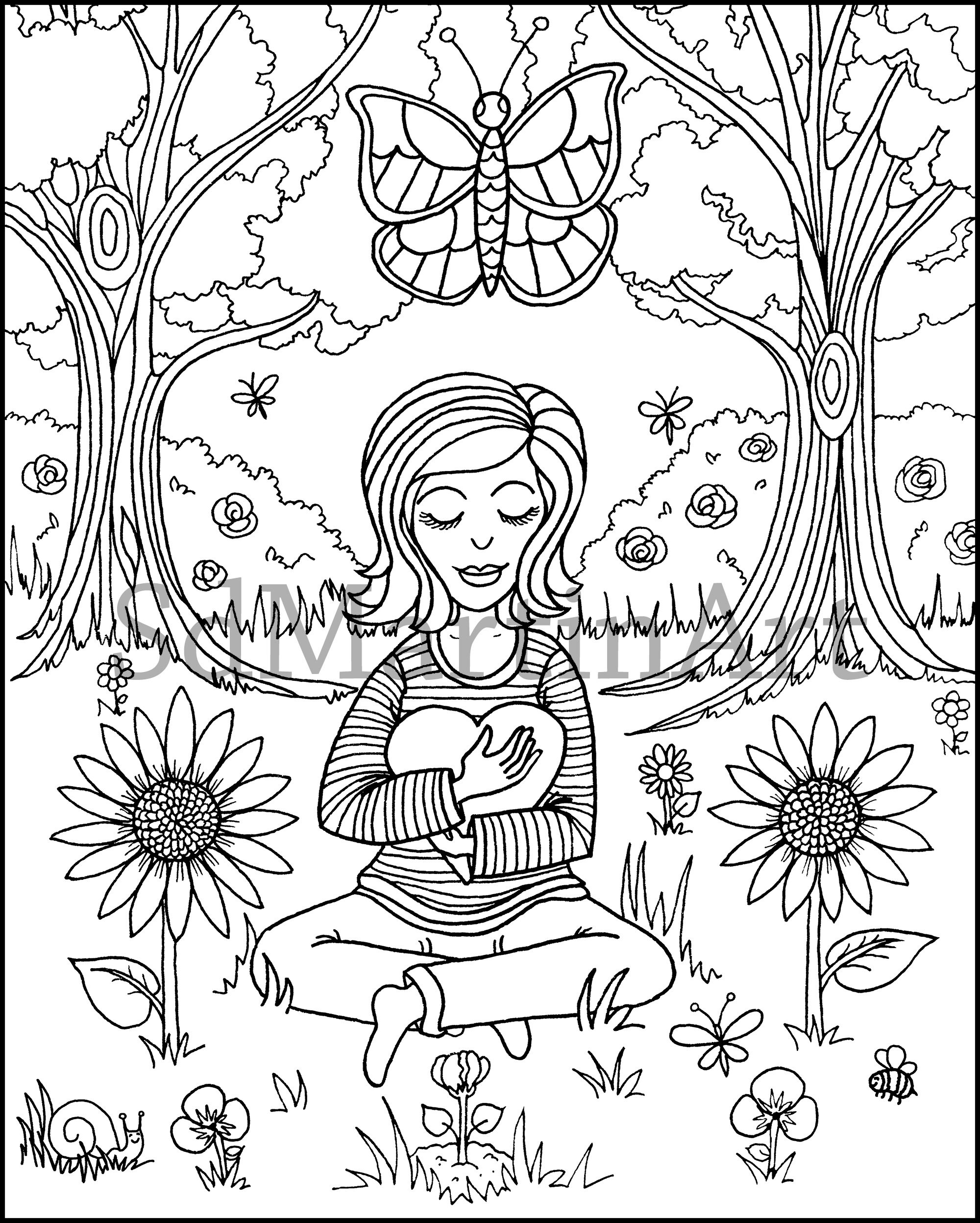 Inner Peace-printable Coloring Book Page for Adults - Etsy