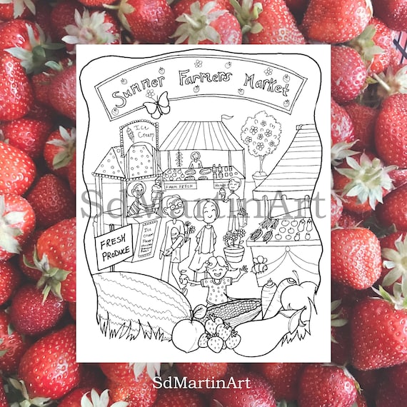 Farmers Market Coloring Pages