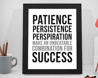 Success Printable Quotes Work Sayings Dictionary Print Art | Etsy