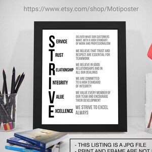 Office Decor Ideas, Strive Words - Etsy