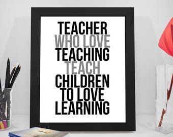 Teacher Quote Printable Teacher Quotes Encourage Quote | Etsy