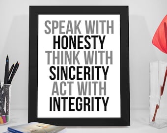 Integrity poster | Etsy