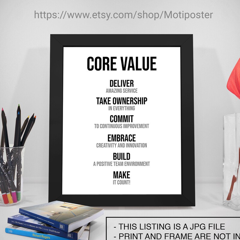 Core Values Poster - Etsy