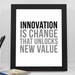 Innovation is Change Innovation Quotes Innovation Print - Etsy