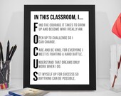 Classroom Decor Focus Quotes Classroom Decoration Classroom - Etsy