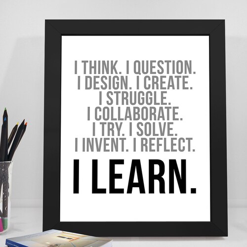 Learn Printable Quotes Learning Sayings Education Print Art - Etsy