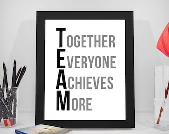 We Are Not A Team Because We Work Together Team Work Quotes | Etsy