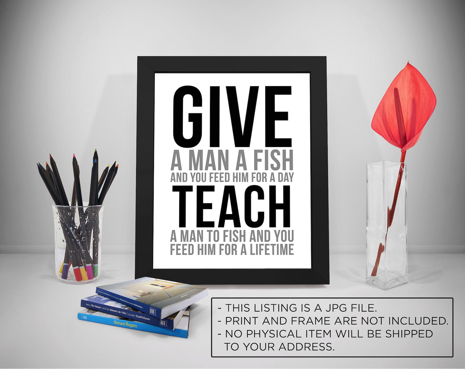 Teach A Man to Fish Quotes, Give A Man A Fish - Etsy