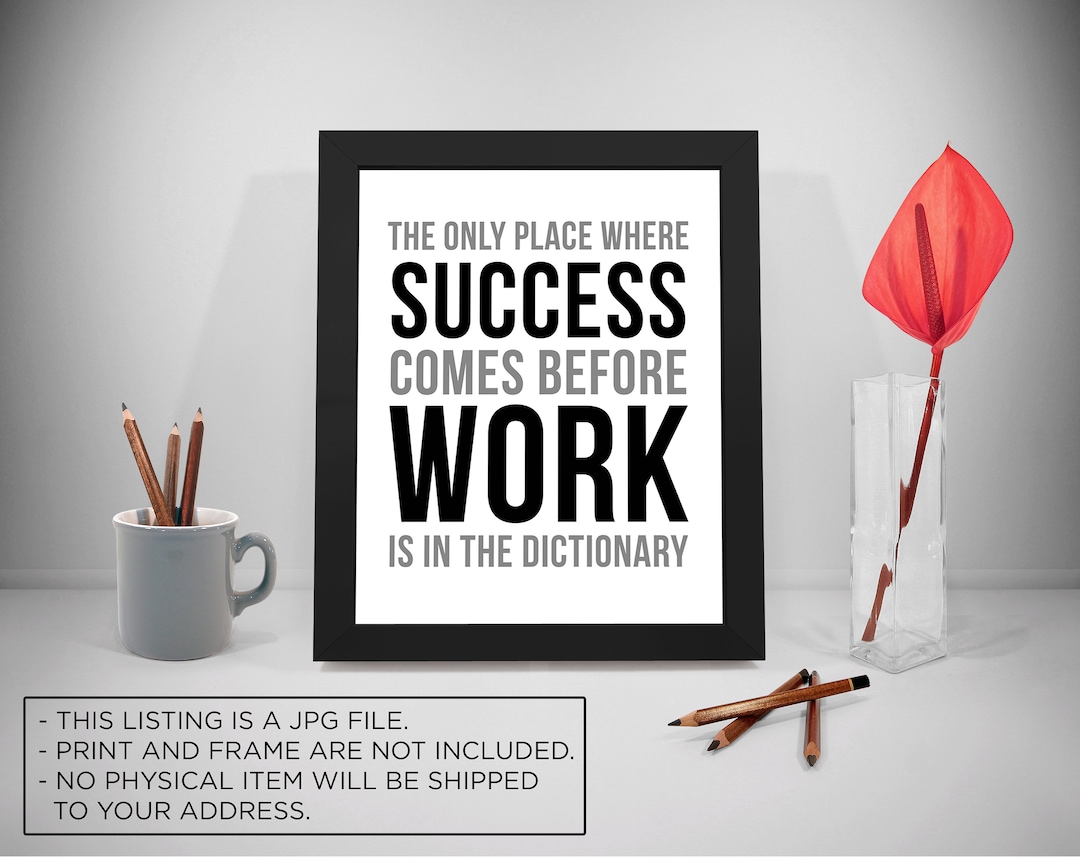 Success Printable Quotes, Work Sayings, Dictionary Print Art, Business ...