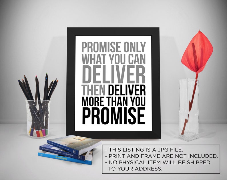 Promise Printable Quotes, Deliver Sayings, Business Print Art, Business ...