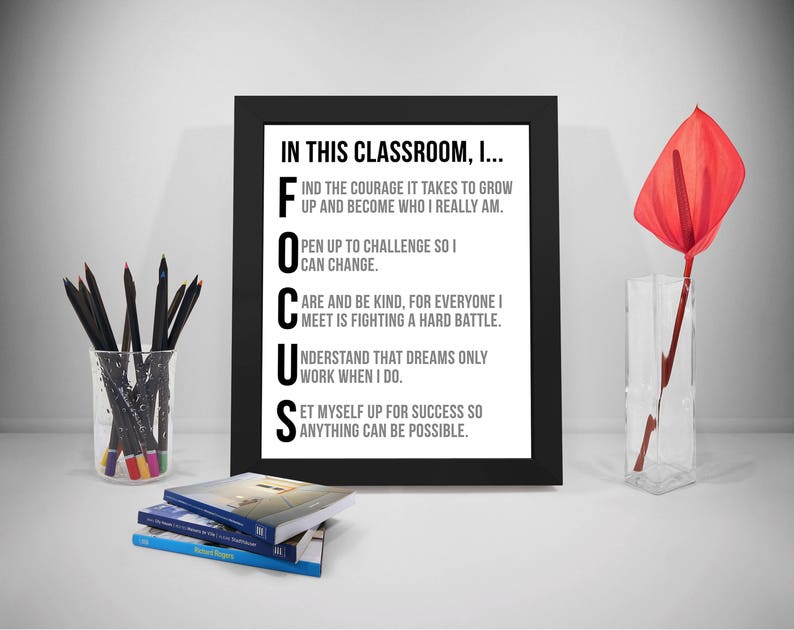 Classroom Decor, Focus Quotes, Classroom Decoration, Classroom Sign ...
