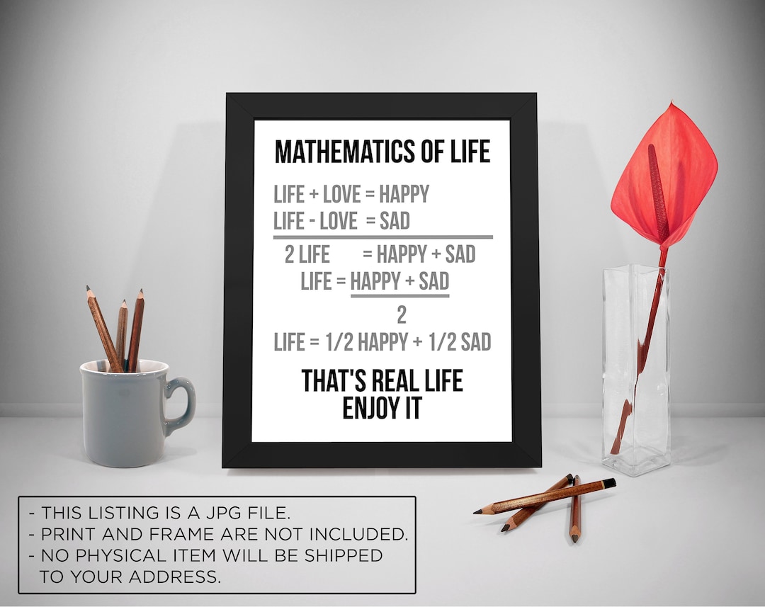 Mathematics of Life, Math Gift, Math Poster, Math Teacher, Math Teacher ...