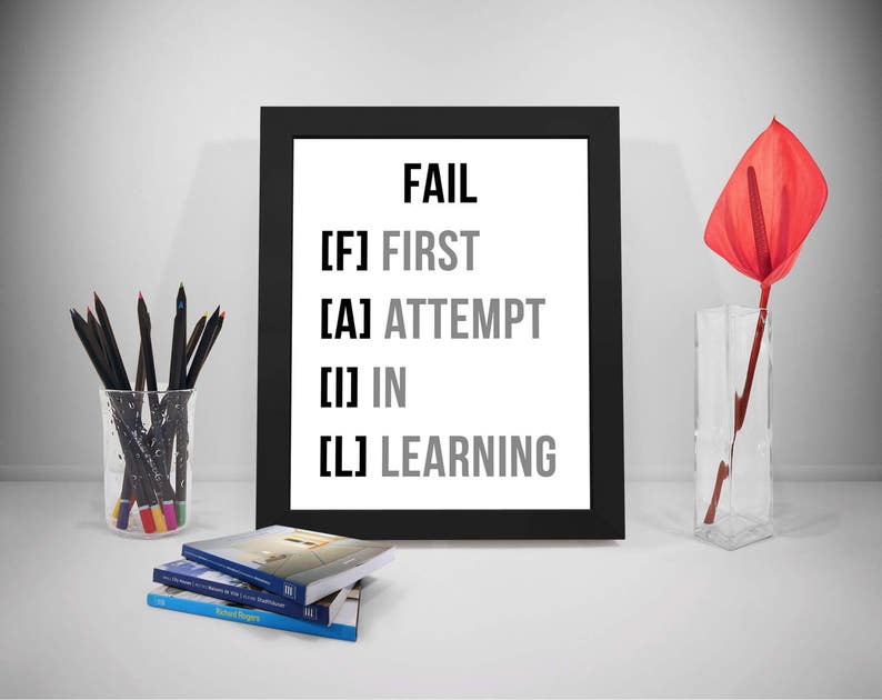 First Attempt In Learning Fail Printable Quotes First Etsy 