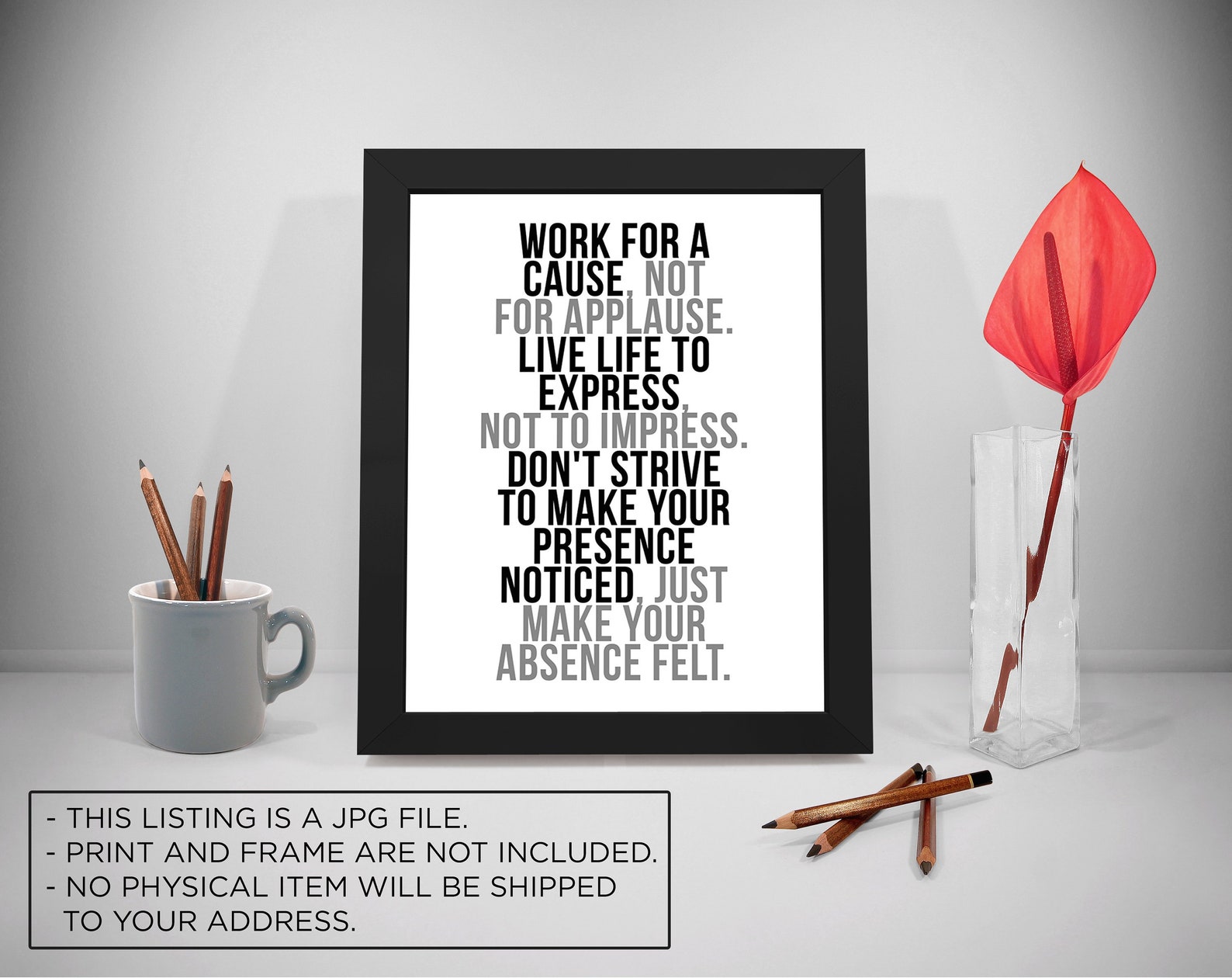 Work for A Cause Printable Quotes, Live Life Sayings, Express Print Art ...