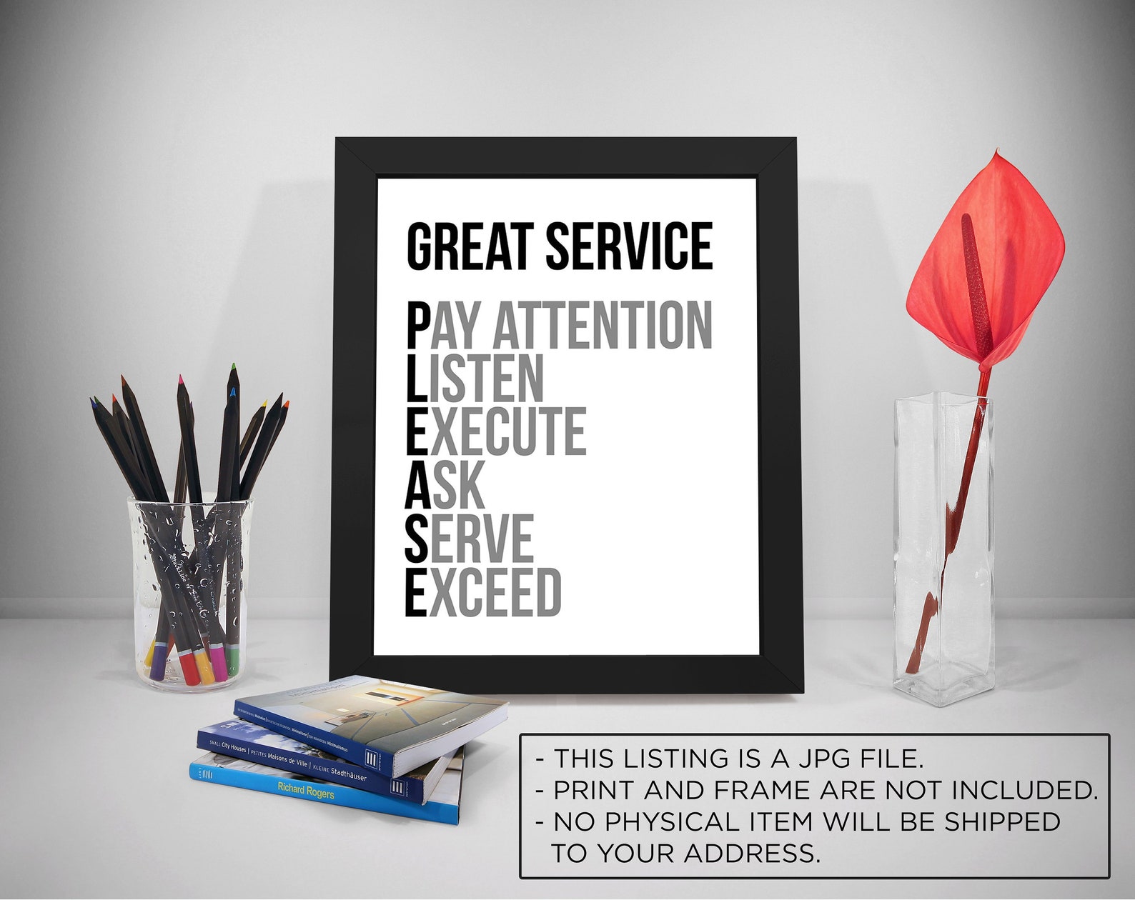 Great Service Printable Quotes, Execute Sayings, Served Print Art ...