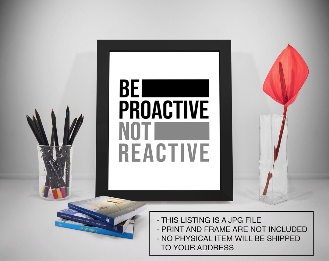 Be Proactive Not Reactive, Office Positive Quotes, Printable Desk ...