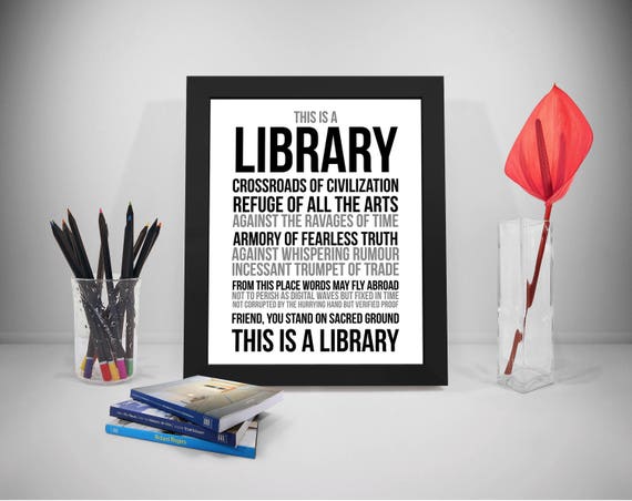 This Is Library Library Sign Library Decor Library Quote | Etsy