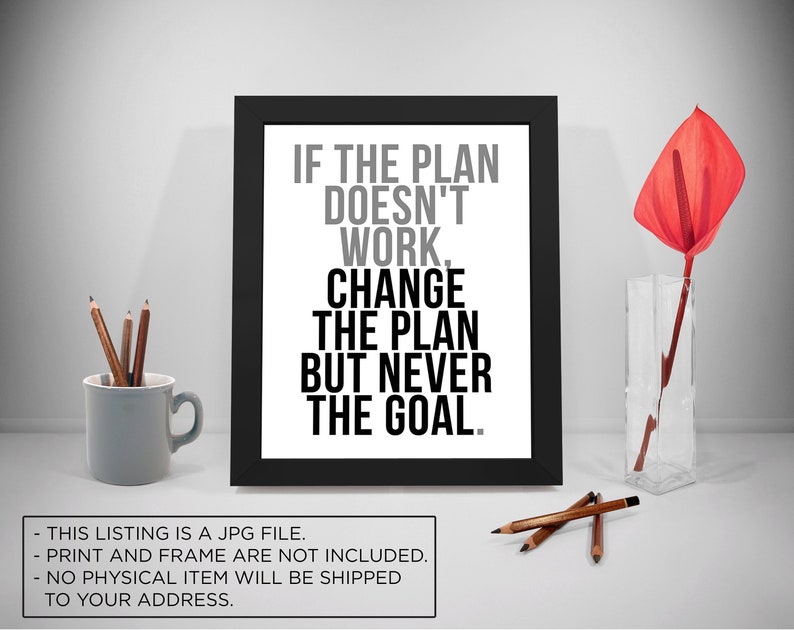 Plan Printable Quotes, Goal Sayings, Change Print Art, Work ...
