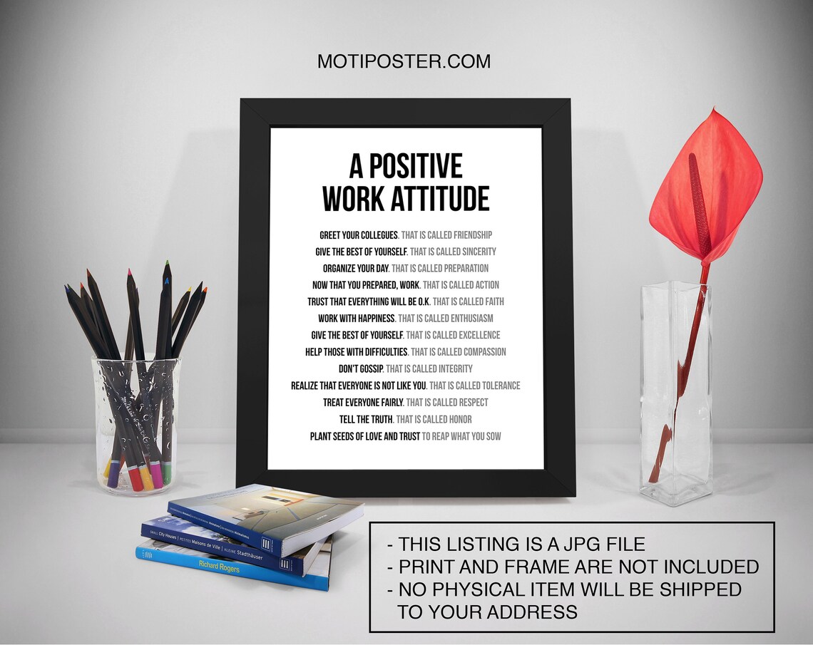 Office Decor Ideas, A Positive Work Attitude - Etsy