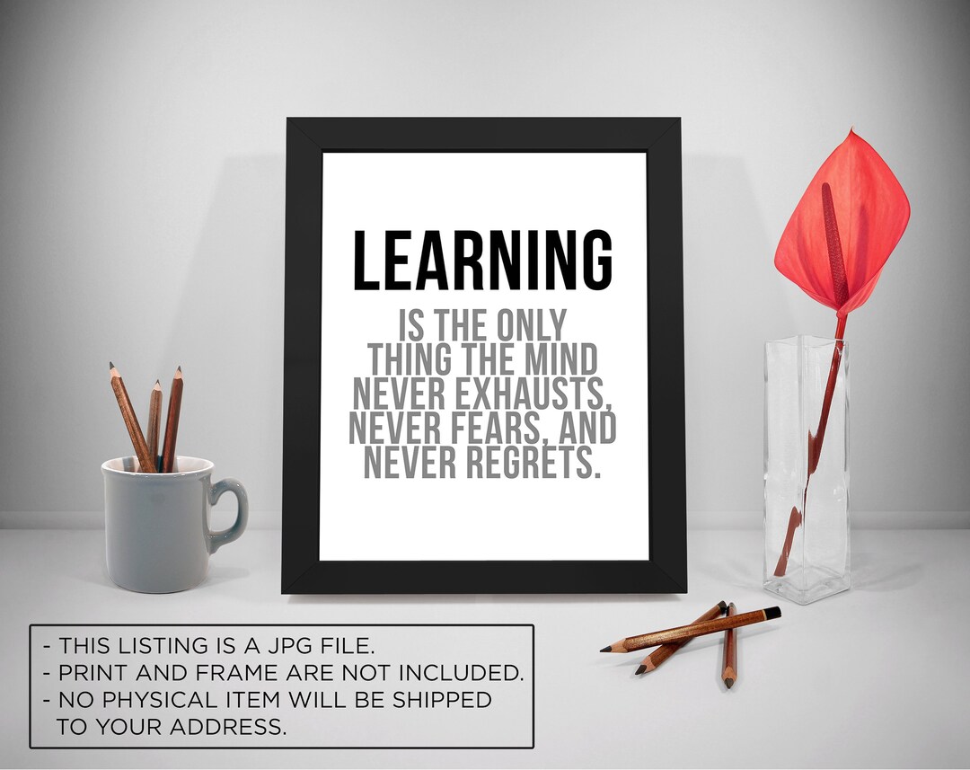 Learning Quote, Learning Print, Learning Poster, Mind Quote, Mind ...