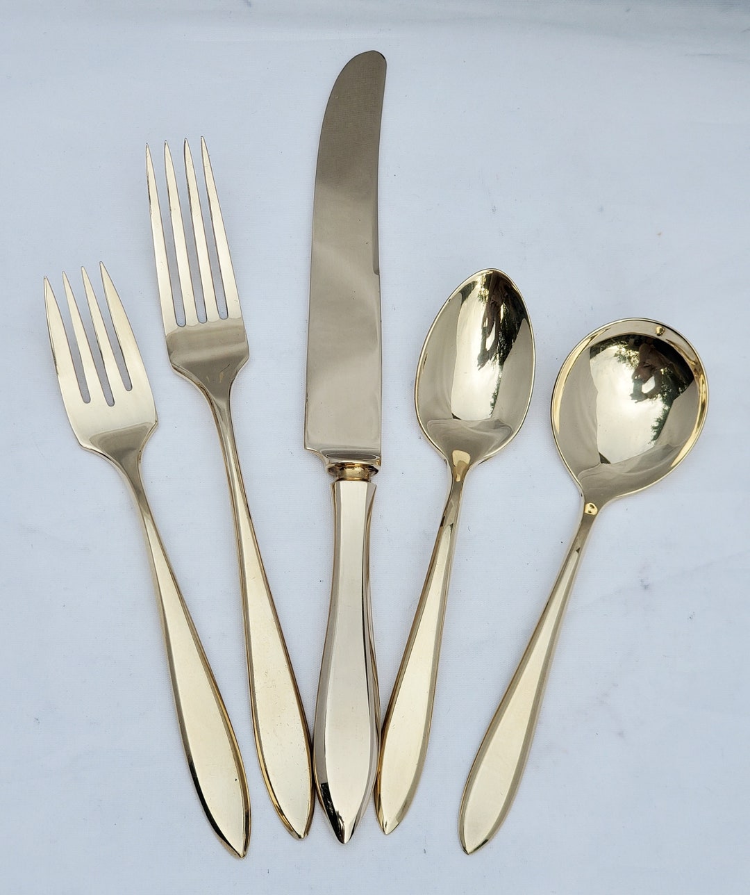 Vintage Dirigold Dirilyte Goldware Regal Flatware Silverware Fork Knife ...
