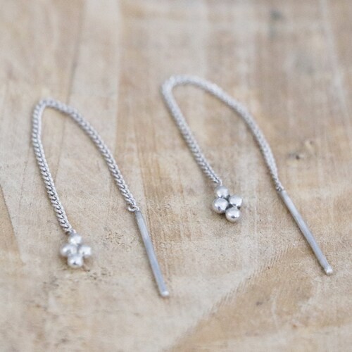Sterling Silver Thread Earrings Threader Earwires Earring | Etsy