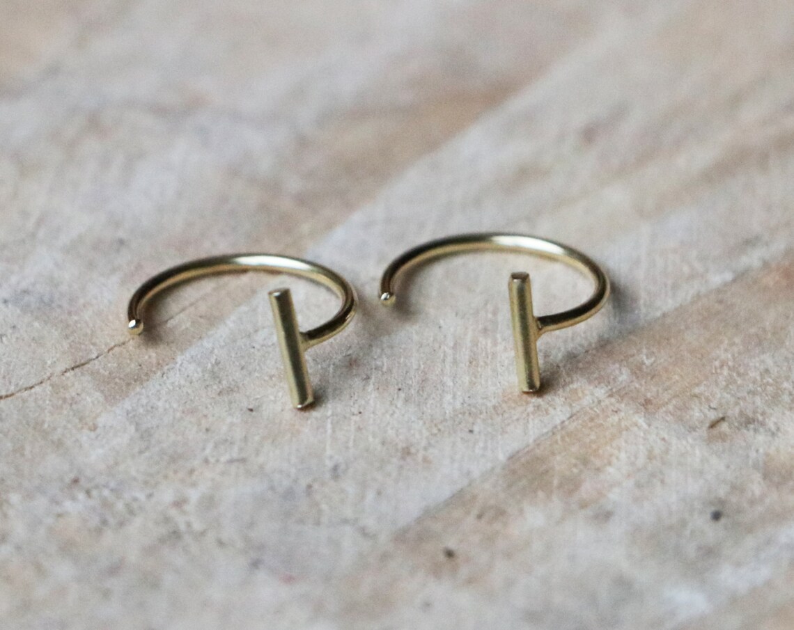 Sterling Silver Hug Hoops Tiny Minimalist Hug Earrings 18K | Etsy