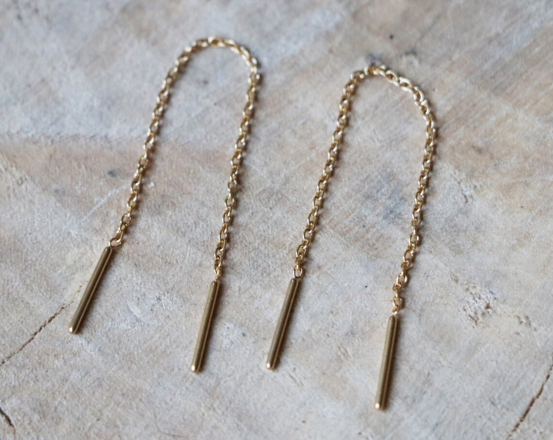 Ear Thread Threader Earrings Ear Thread Dangle Chain - Etsy