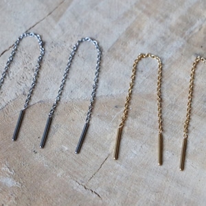 Ear Thread | Threader Earrings | Ear Thread Dangle Chain | Pull-through ...