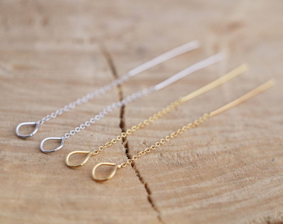 Ear Thread Threader Earrings Ear Thread Dangle Chain | Etsy