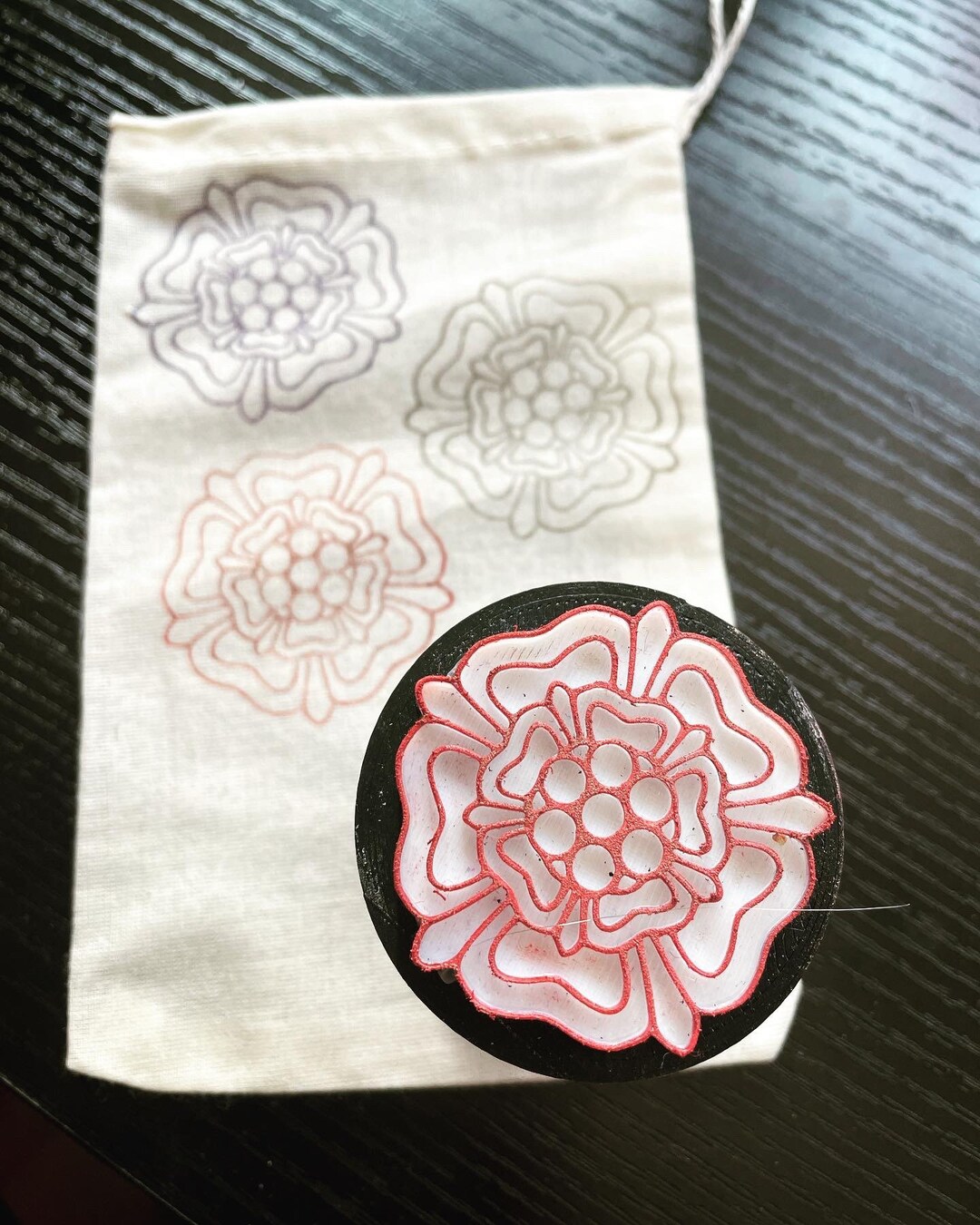 Rose Outline 3D Printed Block Stamp for Ink - Etsy