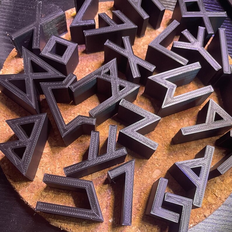 Set of 24 Norse/viking Runes 3D Printed Block Stamps - Etsy