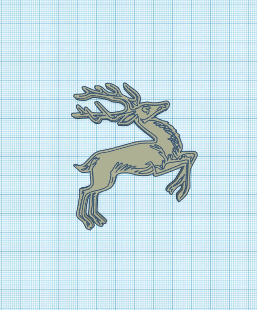 Stag Outline- 3D Printed Block Stamp - Etsy