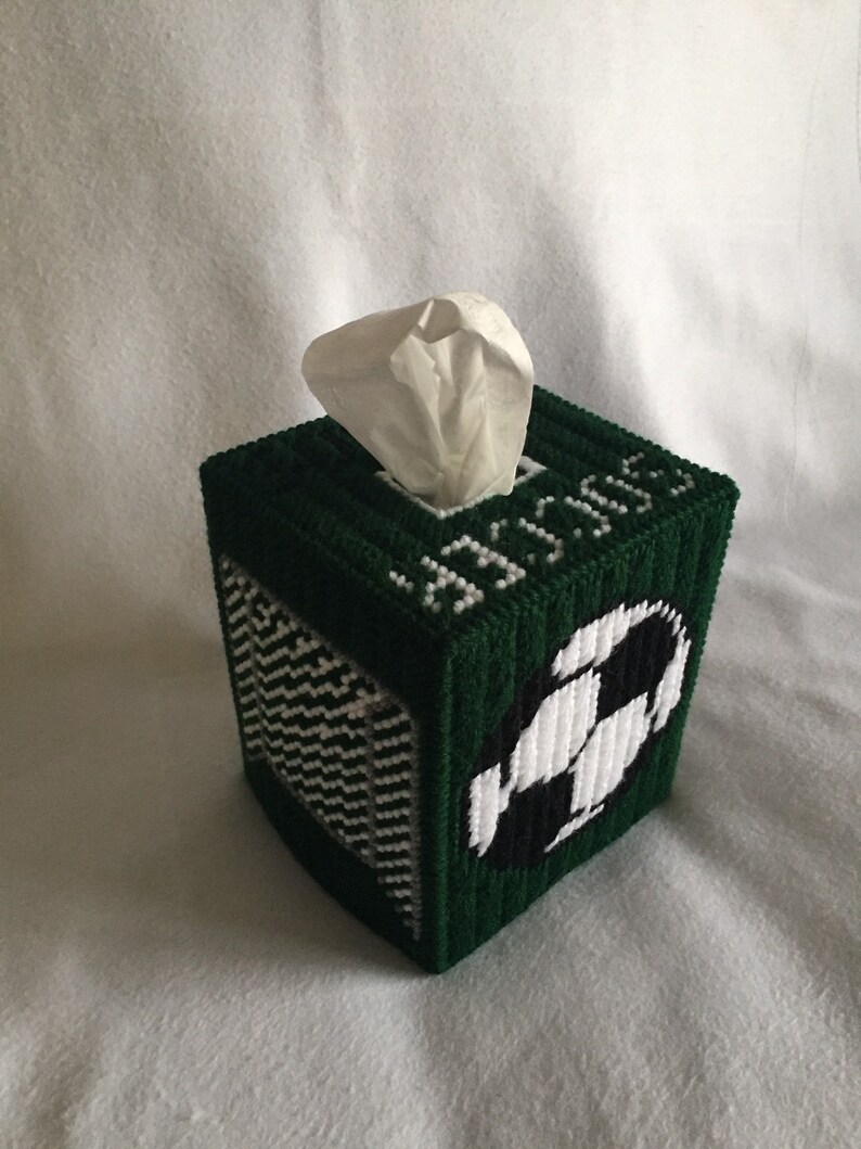 Soccer Sports Plastic Canvas Tissue Box Cover Tissue | Etsy